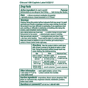Citrucel Caplets Fiber Therapy for Occasional Constipation Relief, 100 count