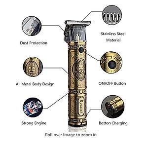 Soonsell Hair Clippers for Men,Beard Trimmer for Men, Electric T Blade Liners Outline Edgers Shaver 0mm Bald Zero Gap Grooming Kit ，Cordless Clippers for Hair Cutting