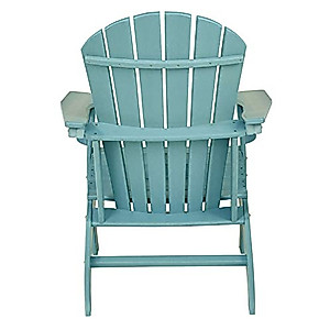 Signature Design by Ashley Sundown Treasure Outdoor Patio HDPE Weather Resistant Adirondack Chair, Blue