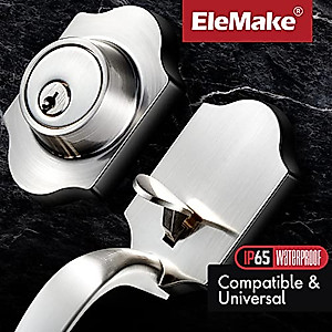 Voltstorm Front Door Lock Set - Double Door Handle Sets with Deadbolt, Door Lock with Handle Lever for Right and Left Hand, Double Cylinder Handleset Satin Nickel for Front Door Entrance Airbnb