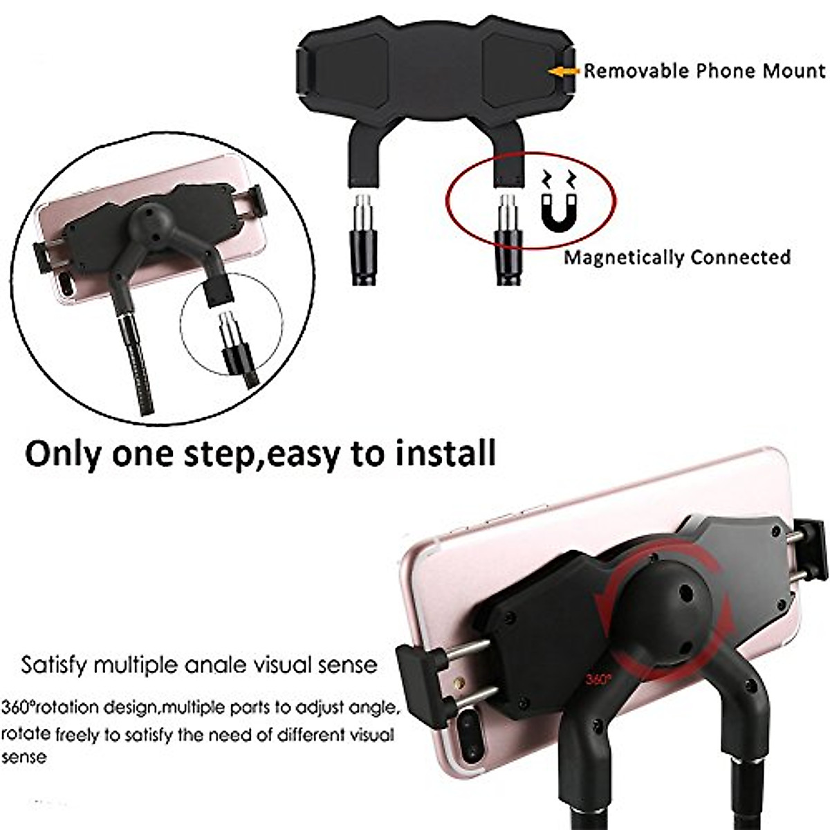 Lazy Neck Phone Holder Hand-free Rotating Vertical Horizontal Gooseneck Multiple Function Mounts - for Cell Phone,Tablet,iPad,Kindle,iPhone,Samsung,and Other Smartphone Devices Multi Angle Holder