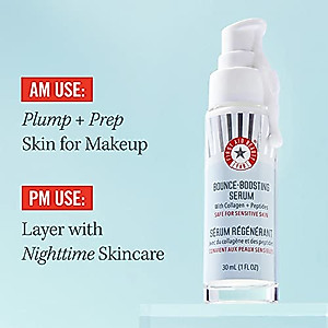 First Aid Beauty Bounce Boosting Serum with Collagen + Peptides, Helps Smooth Fine Lines + Wrinkles with Plumping Hydration, 1 oz