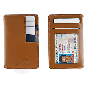 Lethnic RFID Thin Wallet For Men, Women - Unique Color-Mixed Genuine Leather (Brown)