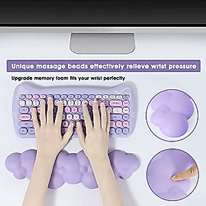 Gaming Keyboard Wrist Rest Pad,Memory Foam Palm Rest, Ergonomic Hand Rest,Wrist for Computer Keyboard,Laptop,Mac,Lightweight Easy Typing Pain Relief-Purple