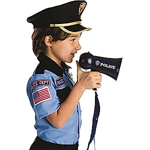 Dress-Up-America Police Officer Megaphone For Kids - Blue Policeman Bullhorn With Siren Sound