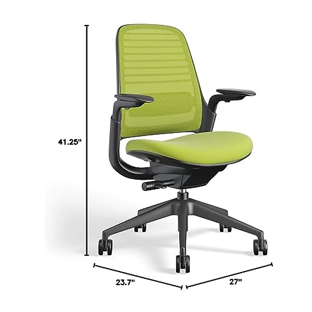Steelcase Series 1 Office Chair - Ergonomic Work Chair with Wheels for Carpet - Helps Support Productivity - Weight-Activated Controls, Back Supports & Arm Support - Easy Assembly - Wasabi