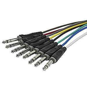 Monoprice 8-Channel 1/4 Inch TRS Male to 1/4 Inch TRS Male Snake 26AWG Cable C/d - 3 Feet with 8 Balanced Mono/Unbalanced Stereo Lines