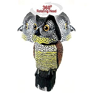 GiftExpress 15.5" Scarecrow Owl Decoy with Rotating Head Statue, Pest Repellent, Bird Control, Bird Deterrent, Garden Protectors, Fake Owls (1)