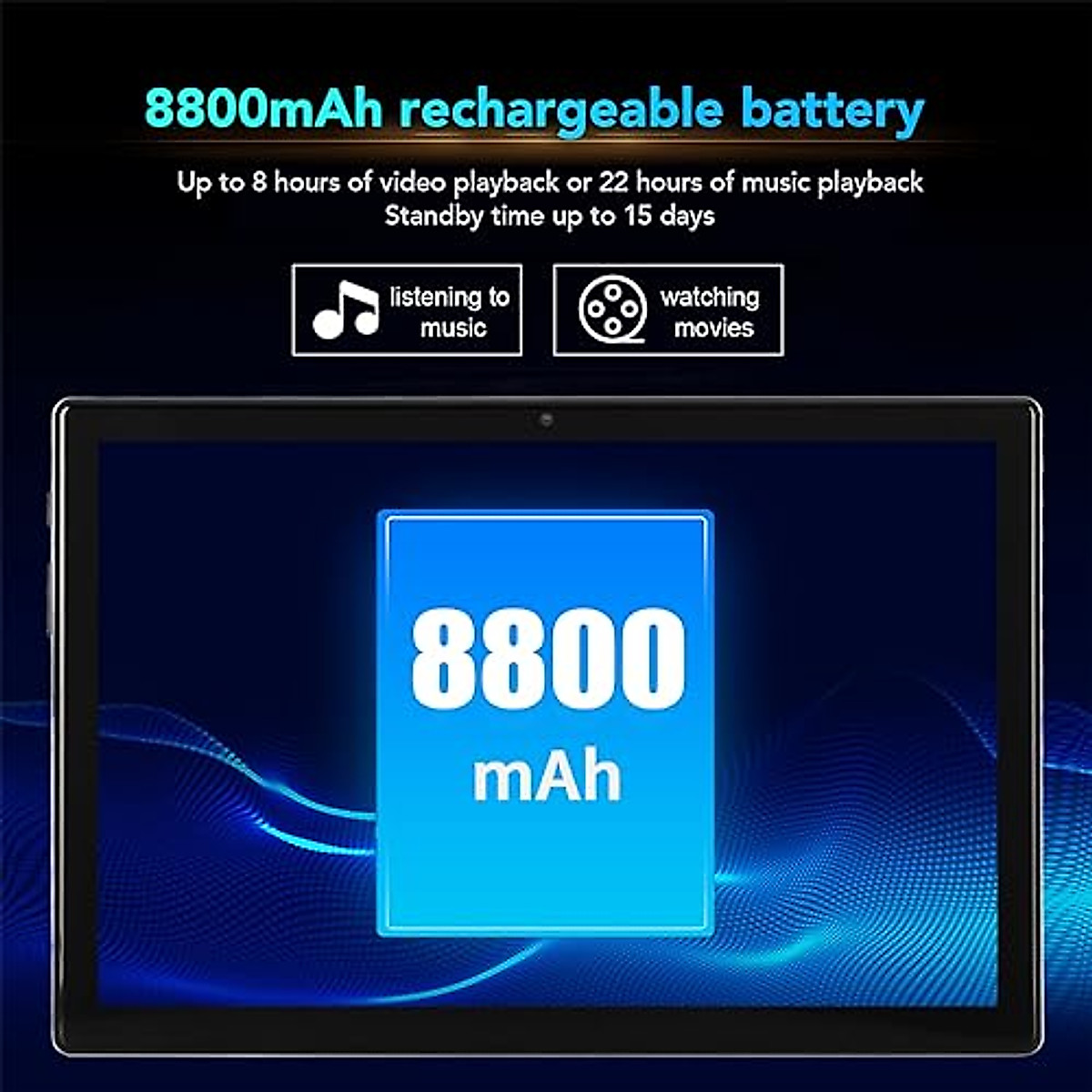 Jopwkuin 10.1in Tablet, Tablet for Android 11.0 Touch Pen 12GB RAM for Home (White)