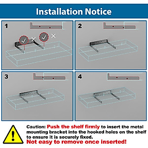 BONTEC 16 Inch Floating Shelves for Wall, Wood Bathroom Wall Shelves Set of 2, Wall Mounted Farmhouse Decor for Bathroom, Bedroom, Living Room, Kitchen and Office, Holds 22lbs, Black