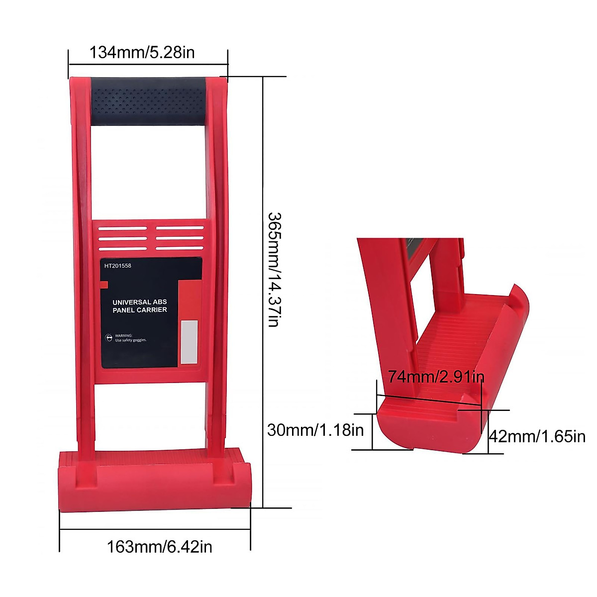 Drywall Carrier, 2 Pcs Panel Carrier, Plywood Lifting Tool, Panel Mover Plywood Carrier Heavy Duty Drywall Carrier Panel Mover Set 80KG Load Capacity (2 Pieces)