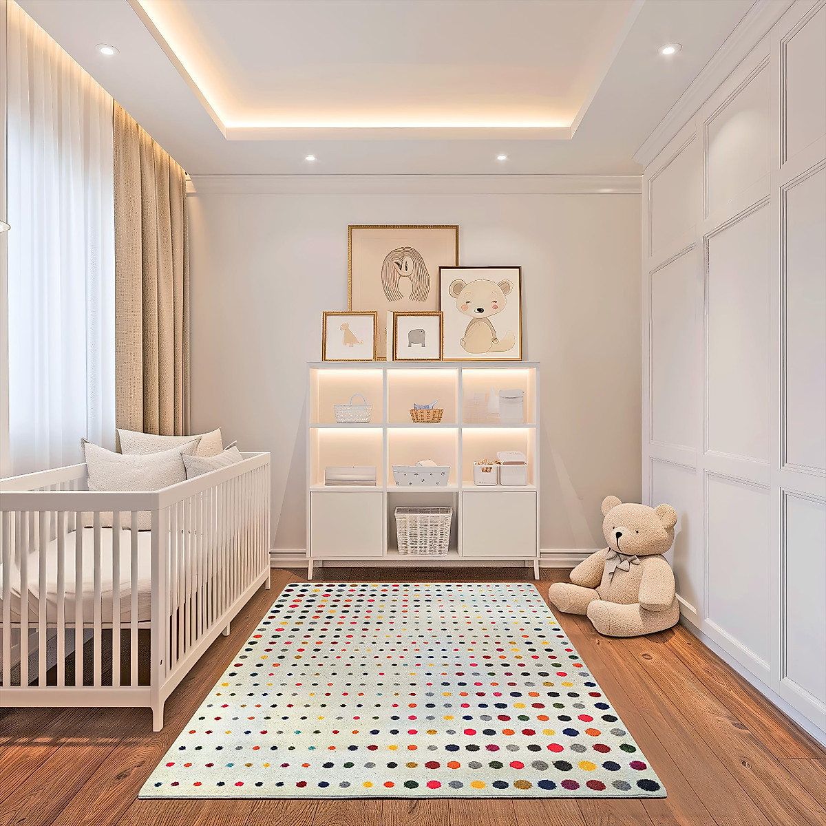 nuLOOM Dorie Polka Dot Area Rug, 3' x 5', Multi Color, Rectangular, 0.45" Thick