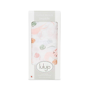 lulujo Baby Swaddle Blanket| Unisex Softest 100% Cotton Muslin Swaddle Blanket| Neutral Receiving Blanket for Girls & Boys | 47in x 47in Kitty