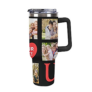 Personalized Tumbler Custom Insulated Travel Mug Custom Drinking Coffee Cup with Photos and Text 40oz Christmas Birthday Gift