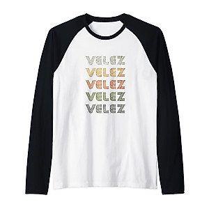 Love Heart Velez Tee Grunge/Vintage Style Black Velez Raglan Baseball Tee