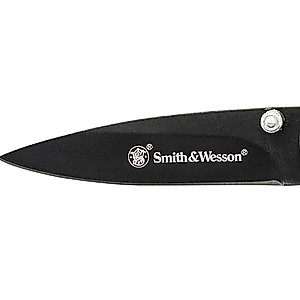 Smith & Wesson CKLPB 5.3in High Carbon S.S. Folding Knife with a 3.2in Drop Point Blade and Stainless Steel Handle for Outdoor, Tactical, Survival and EDC, Multi, One Size