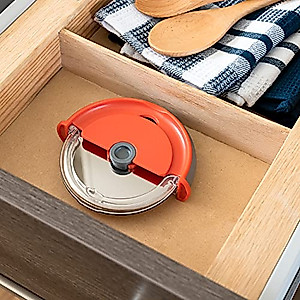 Chef Pomodoro Pizza Cutter Wheel with Protective Cover Blade Guard, Easy to Clean, 4-Inch Super Sharp Slicer, Stainless Steel Kitchen Gadget, Pizza Making Accessories (Orange)