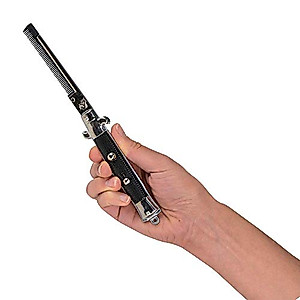 SwitchBlade Comb - (Pack of 4) Stainless Steel Novelty Switch Folding Pocket Combs Set Flick Comb for Hair, Beard or Mustache, Stocking Stuffers