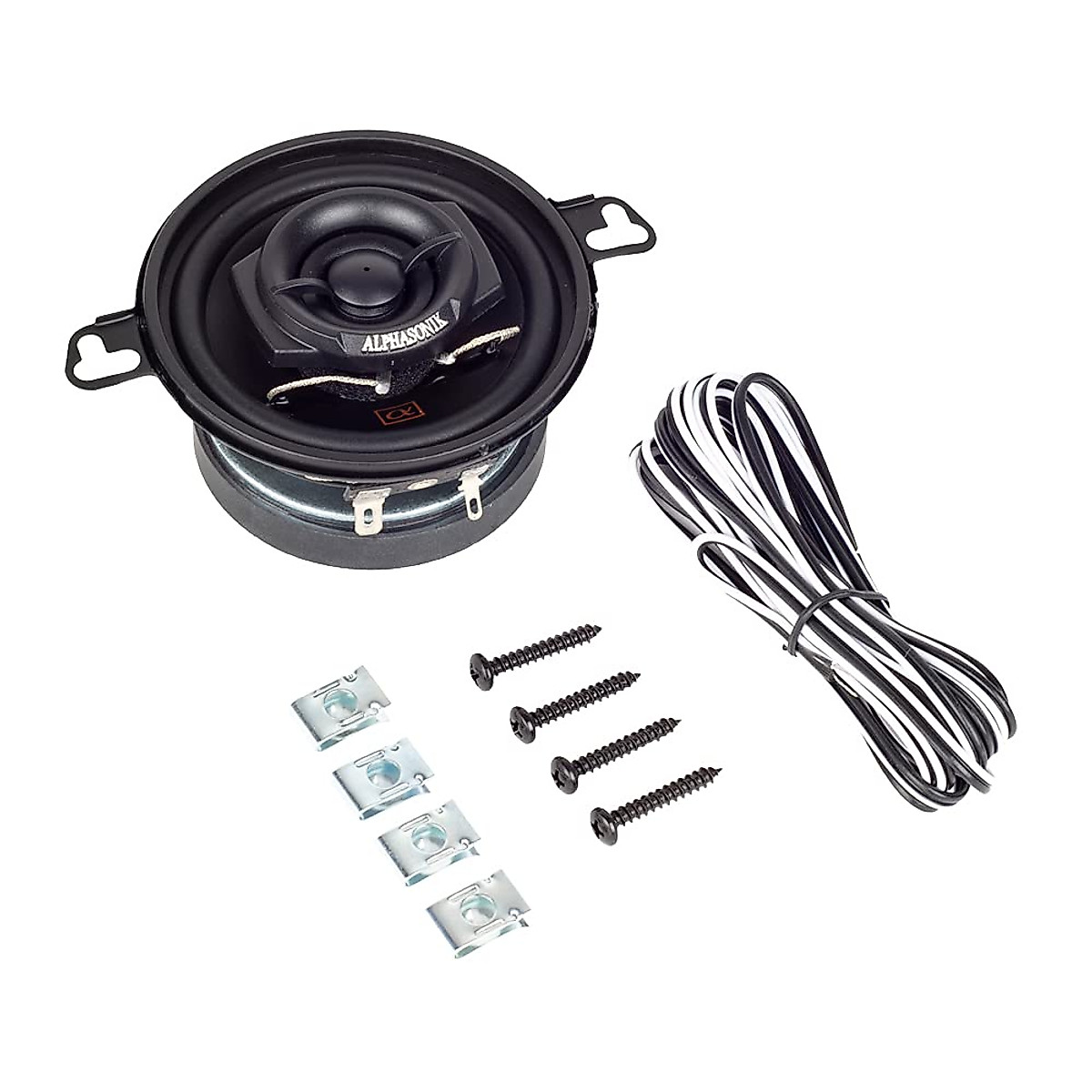 Alphasonik 1 Pair of NS35 Neuron Series 3.5" (180 Watts Max for The Pair) 90 Watts Max Per Speaker 2-Way Full-Range Car Audio Speaker with PEI Dome Tweeter Polypropylene Cone