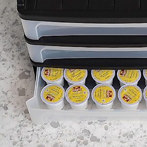 IRIS USA Medium 3-Drawer Desktop Organizer with Open Tray Top, for Office, School, Stationary, Makeup Organizer, Bathroom, Utility, Medical Supplies, Desk Organizer, Versatile Storage, Black