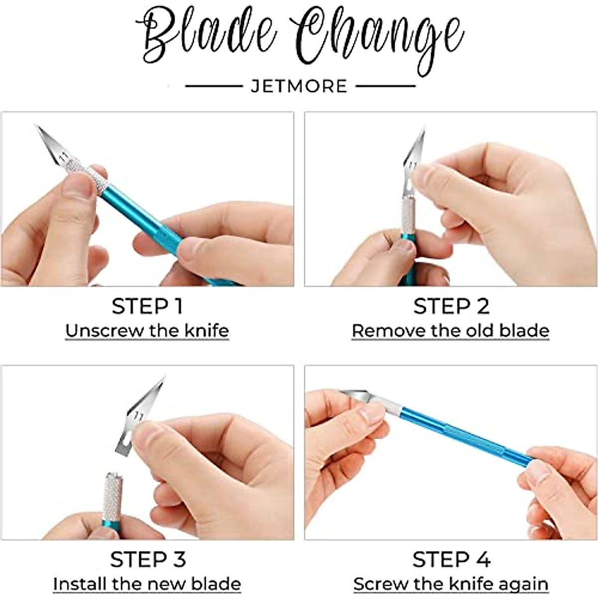 Jetmore 94 Pack Exacto Knife Kit, 2 Precision Exacto Knife Set, 80PCS #11/#16/#17 Exacto Knife Blades with Storage Case, Hobby Knife Craft Knife ​for DIY, Art Work, Cutting, Carving