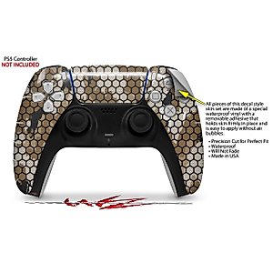 WraptorSkinz Skin Wrap compatible with Sony PS5 DualSense Controller HEX Mesh Camo 01 Tan (CONTROLLER NOT INCLUDED)
