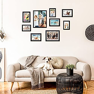 TWING 5x7 Picture Frame Black Displays 4x6 Photo Frame with Mat or 5x7 Inch Without Mat,Made of Plexiglass, MDF Wood, Table Top Display and Wall Mounting, Ideal Gift to Family and Friends
