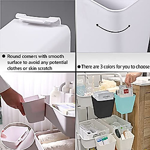 AYVANBER 6 Pack Hanging Cup Holder for Rolling cart Accessories Hooks Little Hanging Buckets Hanging Storage Bins Craft Supplies for Rolling Utility Cart Slim Storage Cart (Teal)