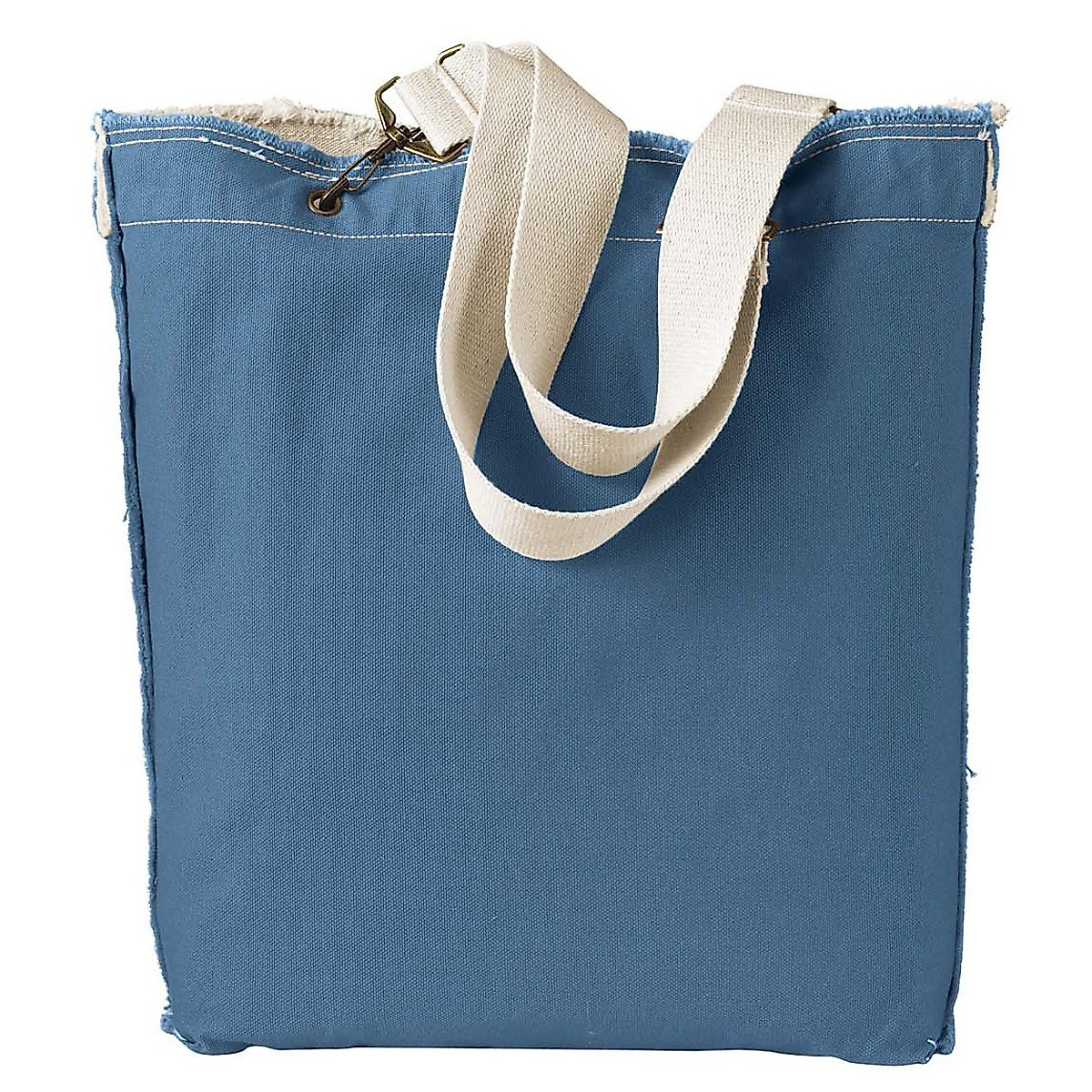 Authentic Pigment 14 oz. Direct-Dyed Raw-Edge Tote OS BLUEGRASS