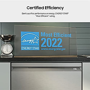 SAMSUNG Smart 44dBA Dishwasher w/ StormWash+, AutoRelease Door, Quiet Operation, 3 Dish Racks, Pre Blast Cycle, Energy Star Certified, DW80B6060US/AA, Fingerprint Resistant Stainless Steel