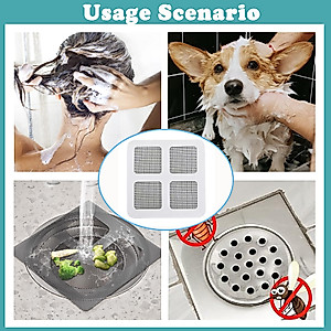 35 pc-Pack Disposable Shower Drain Hair Catcher, Floor Drain Mesh Sticker Strainers, Shower Drain Cover for Bathtub, Bathroom and Kitchen Sink to Prevent Clogged Drains（ 4-inch quadrate