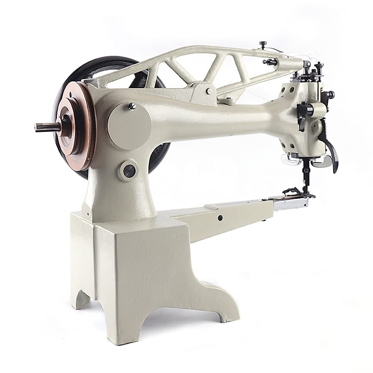 Leather Sewing Machine,DIY Manual Sewing Machine Heavy Duty Leather Commercial Sewing Machine,Cast Iron Sewing Machine for Sewing Thick Materials 16.93x7.87x16.93inch White