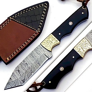 Damascus Steel fixed Blade Tanto Knife Hunting Camping outdoor Sports. SM147