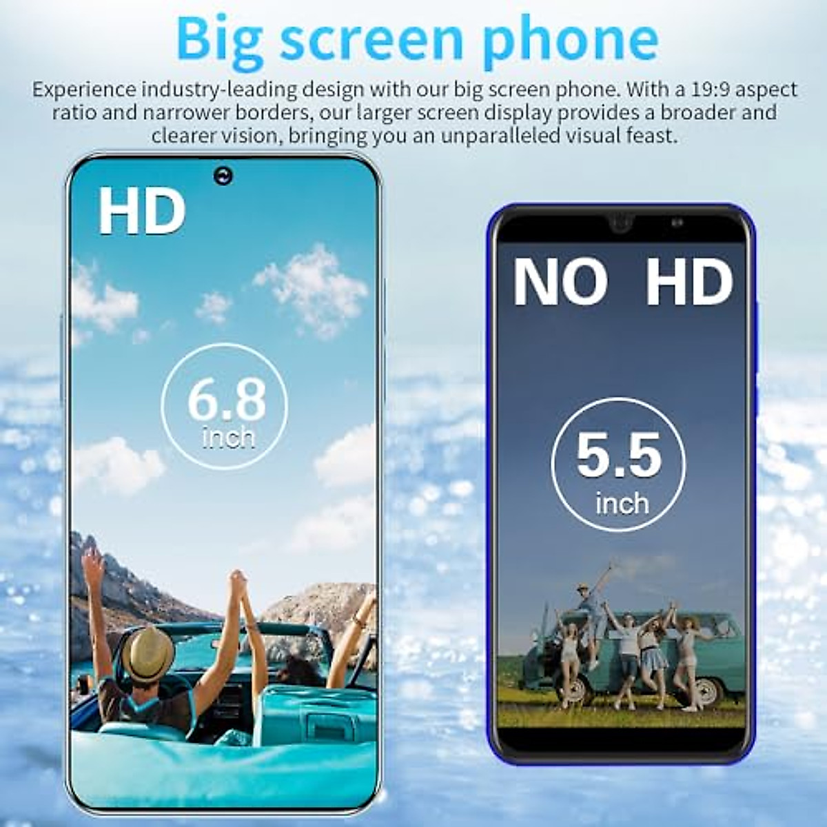 VSMOX S23Ultra Phones with 128GB SD Card, 5G Dual SIM Smartphone 6.8inch Display, Android 13.0 Mobile Phones SIM Free Unlocked,8000mAh Battery, Face ID/GPS/OTG,Rose Gold-8GB 256GB