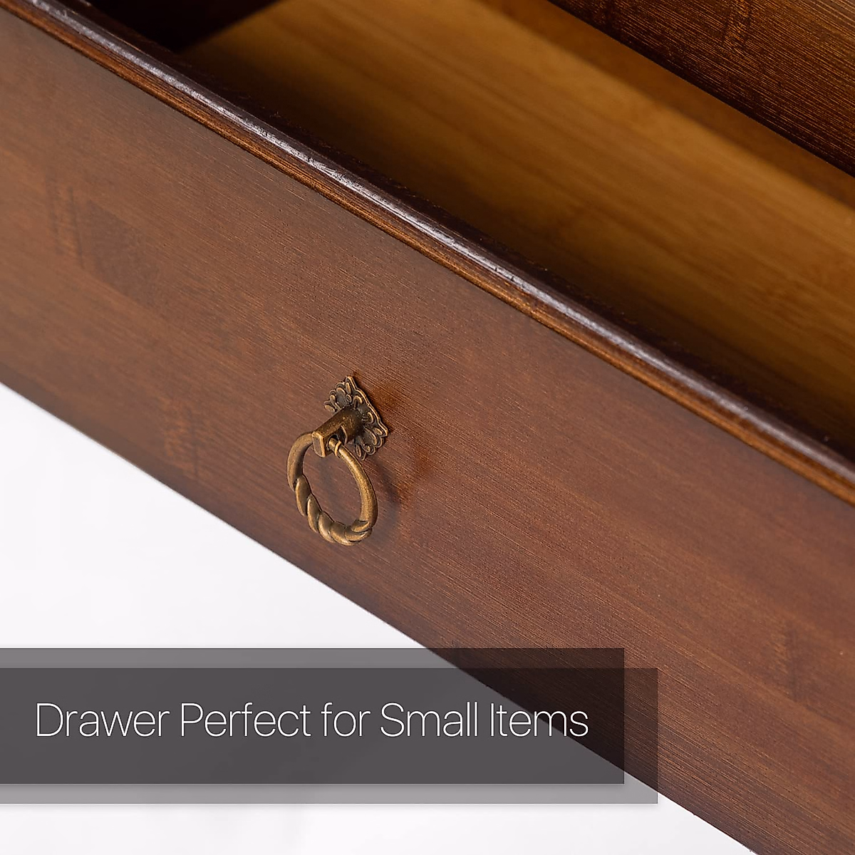 MoNiBloom Bamboo 7 Tier Staggered Bookshelf Etagere Vintage Bookcase Display Open Shelf for Home Living Room Office Bedroom, Brown