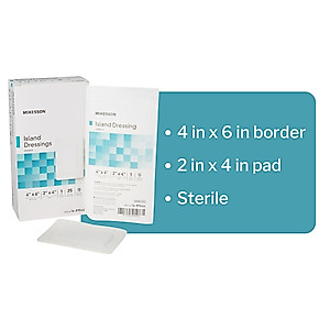 McKesson Island Dressing, Sterile, Polypropylene/Rayon, 4 in x 6 in, 25 Count, 1 Pack