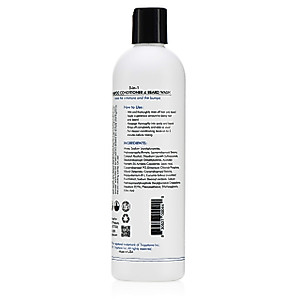 FRAGFRE 3 in 1 Shampoo Conditioner and Beard Wash for Men 12 oz - Unscented Beard Wash for Sensitive Skin - One Step Hair and Beard Cleansing and Conditioning - Saves You Time and Money (1 Pack)