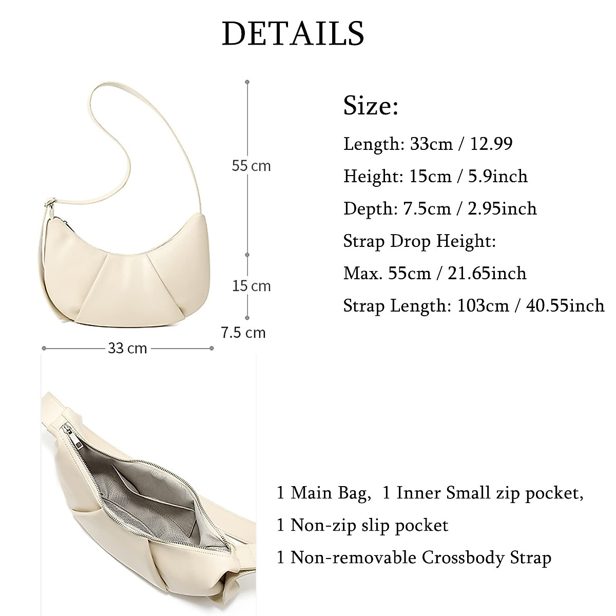 NVKIC Women's Crossbody Handbags Small Cute Retro PU Leather Wide Strap Shoulder Bags Soft Chic Dumpling Everday Purses for Women Yellow