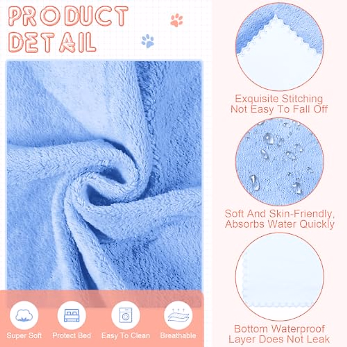 Panelee 20 Pcs Reusable Puppy Pads Waterproof Guinea Pee Pad Washable Pee Pads for Dogs Fleece Cage Liner Blankets Accessories Small Animals Bedding Mats Sleep Mat Pad Cover (Multicolor,18x24 in)