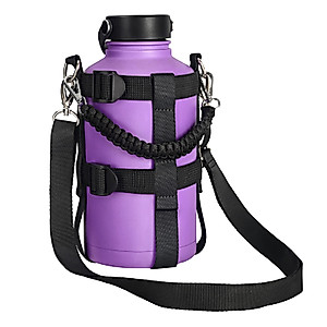 QICAIPO Water Bottle Holder with Strap And Paracord Handle, Crossbody Water Bottle Carrier Sling Bag For 40oz 64oz Jugs