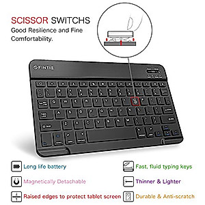 Fintie Keyboard Case w/Pencil Holder for iPad Air 3rd Gen 10.5" 2019 / iPad Pro 10.5" 2017 - SlimShell Soft TPU Back Protective Cover w/Magnetically Detachable Wireless Bluetooth Keyboard, Composition