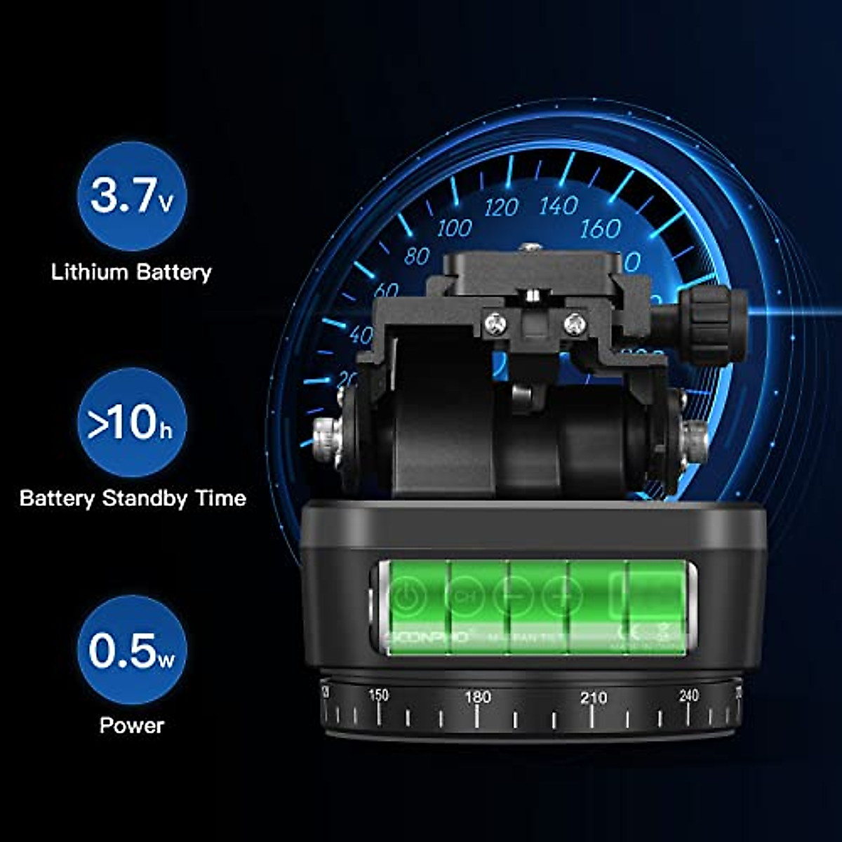 Soonpho M4 Motorized Rotating Panoramic Tripod Head, Remote Control Pan Tilt Head with Remote Control and Mobile Phone Clip for DSLR Cameras, Camcorders, Smartphones, Tripod