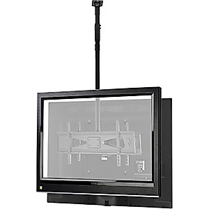 Displays 2go Dual Sided Ceiling TV Mount for 37" to 70" Flat Screen Monitors, Height Adjustable, Steel (Black)