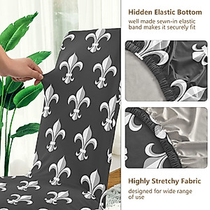 Mardi Gras Dining Chair Covers Set of 2 Spandex Stretch Dining Chair Slipcover for Dining Room Hotel Banquet
