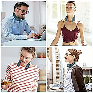 Shiyinvie Portable Neck Fan, Personal Wearable Fan Hands Free USB Rechargeable Battery 3 Speed Bladeless Fans Suitable for Office Outdoor Travel (Green)