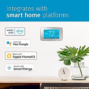 Sensi Touch Smart Thermostat by Emerson with Touchscreen Color Display, Programmable, Wi-Fi, Mobile App, Easy DIY, Data Privacy, Works with Alexa, Energy Star Certified, ST75S-Silver, C-Wire Required