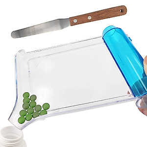 Medarchitect Right Hand Pill Counting Tray with Spatula (Clear - Wood Handle)