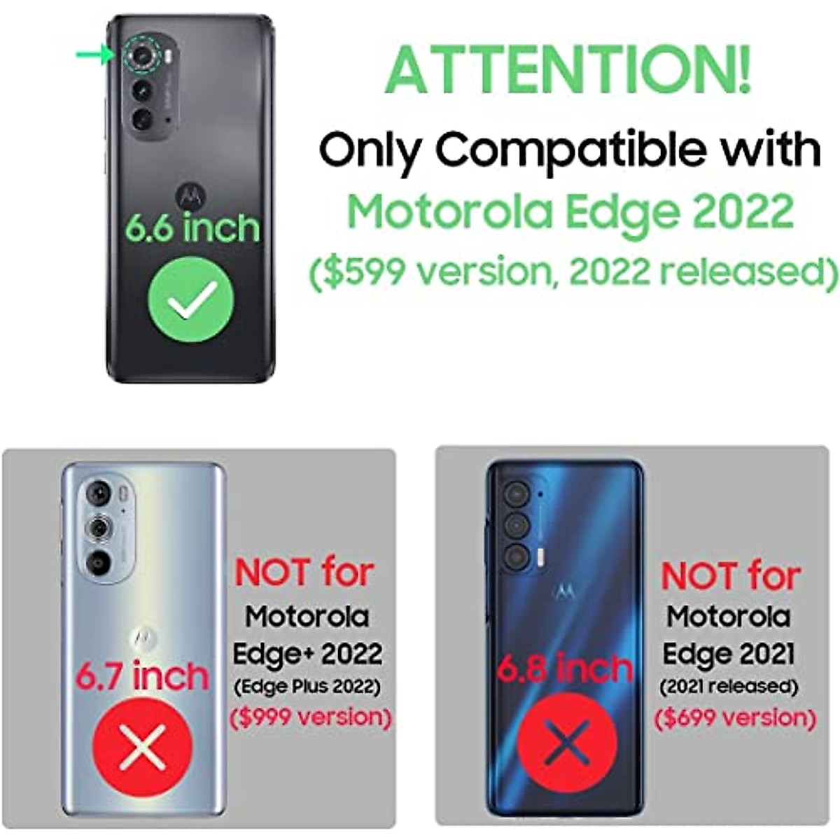 NZND Compatible with Motorola Edge 2022 Case (6.6 Inch) with [Built-in Screen Protector], Full-Body Protective Shockproof Rugged Bumper Cover, Impact Resist Durable Case (Rose Gold)