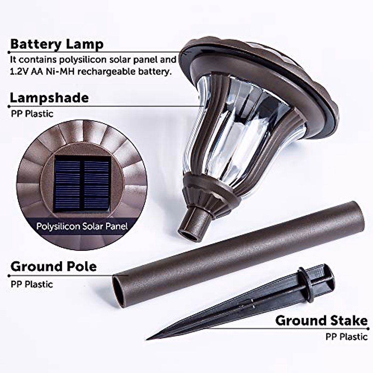 GIGALUMI Solar Pathway Lights, 8 Pack Bright Solar Garden Lights, Solar Powered Walkway Lights, Solar Lights Outdoor Waterproof Solar Path Lights for Yard, Patio, Driveway (Cold White)…