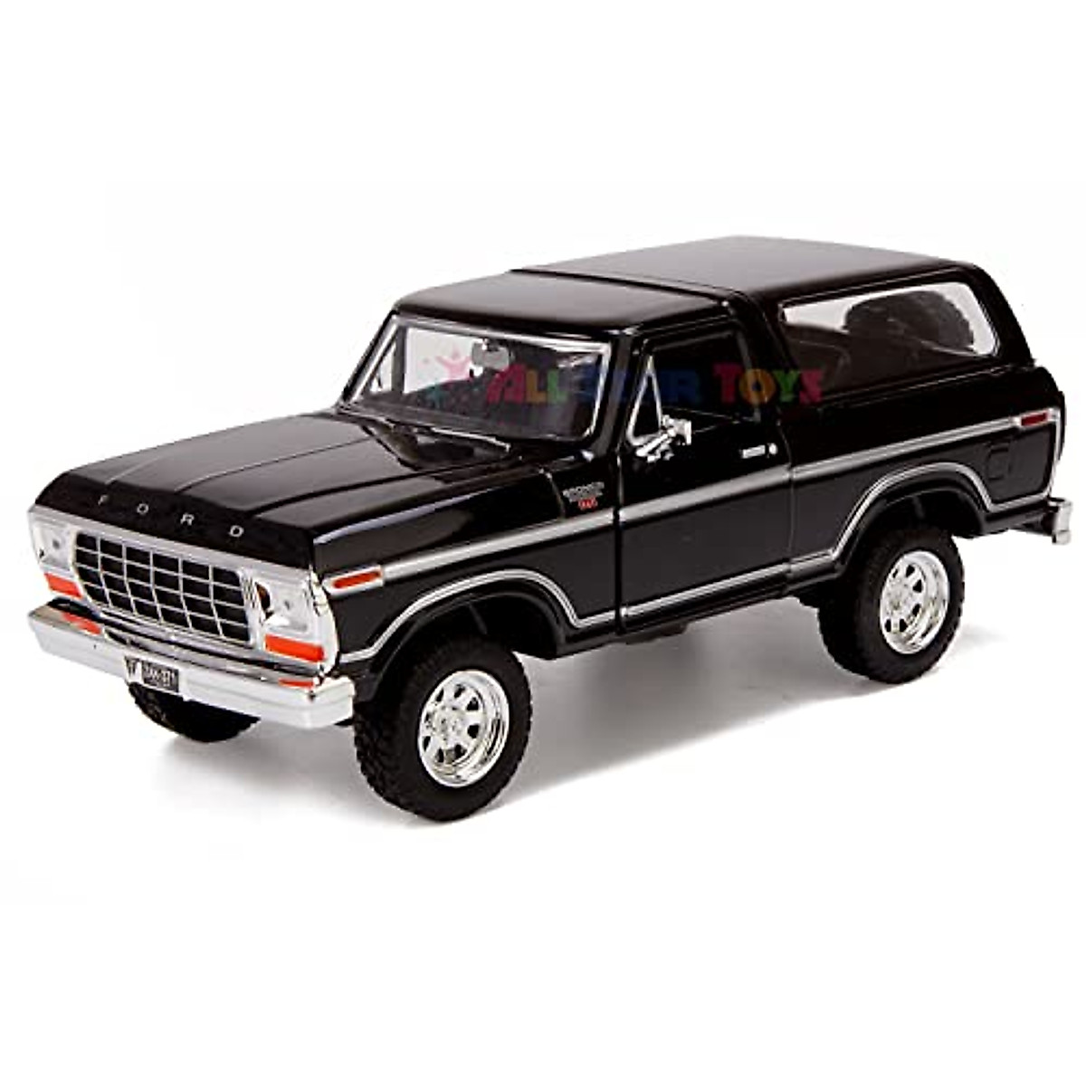 1978 Ford Bronco Ranger XLT 1:24 Diecast Model Car SUV SUT Black with Cap Truck Motormax 79371
